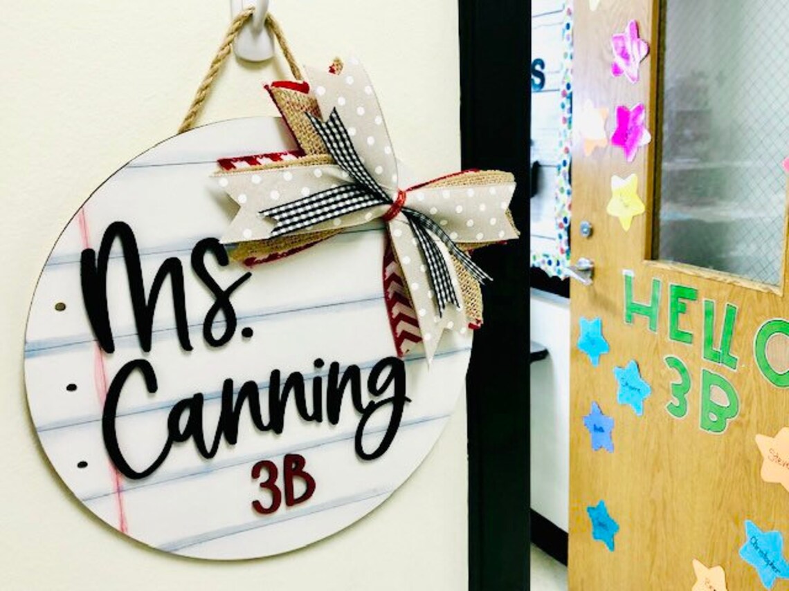 Custom Teacher Name Door Sign Classroom Decor School | Etsy UK