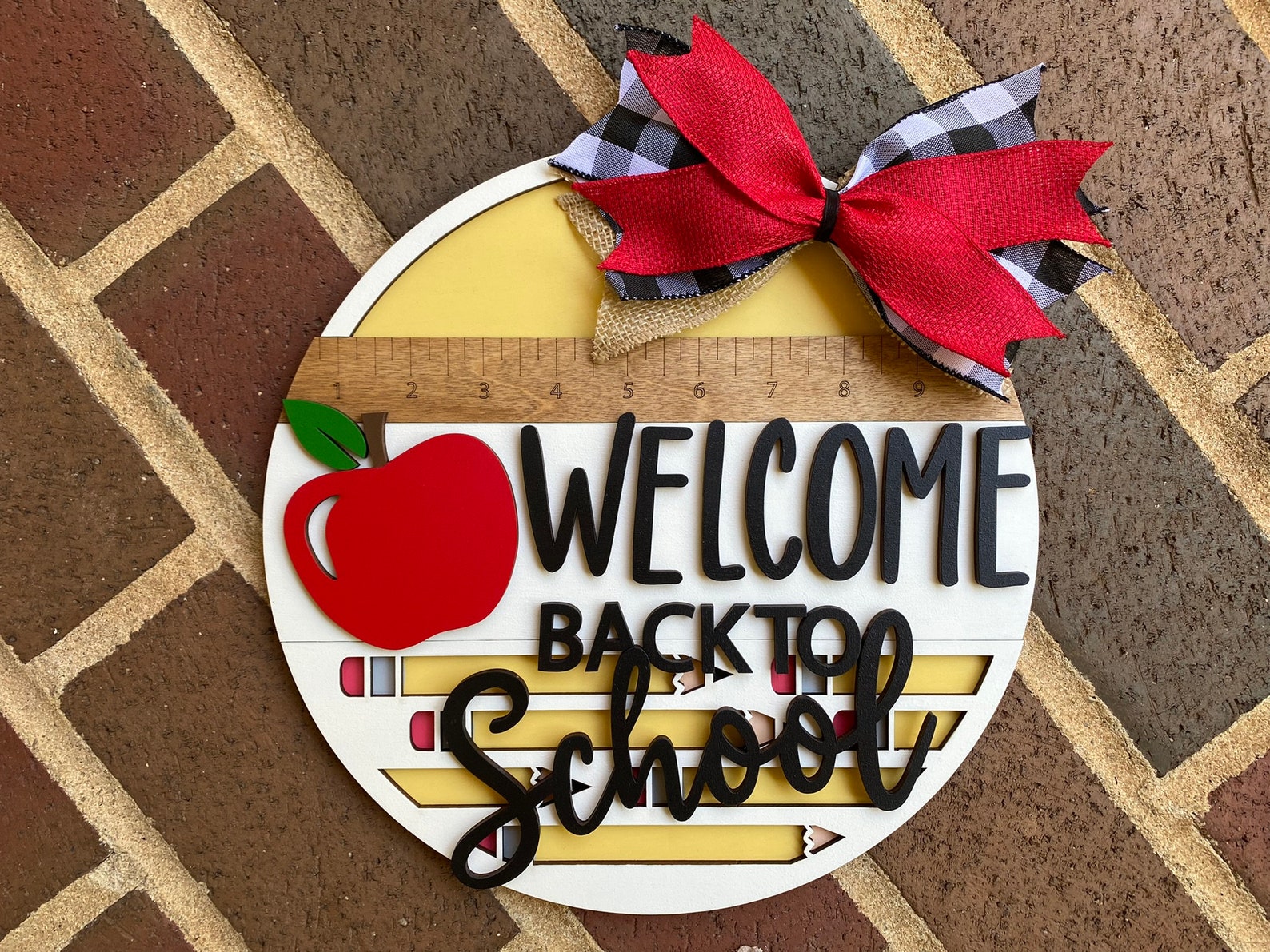 Classroom Welcome Back to School Door Sign Teacher Apple - Etsy