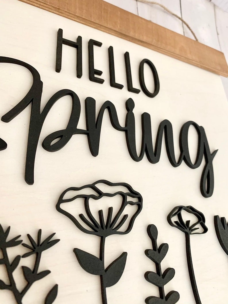 DIY Hello Spring Wood Sign Kit Adult Craft Box Paint Your - Etsy