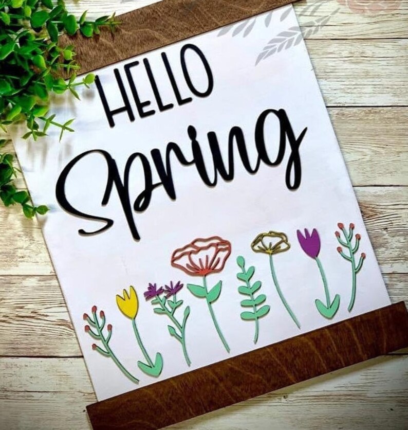 DIY Hello Spring Wood Sign Kit Adult Craft Box Paint Your - Etsy