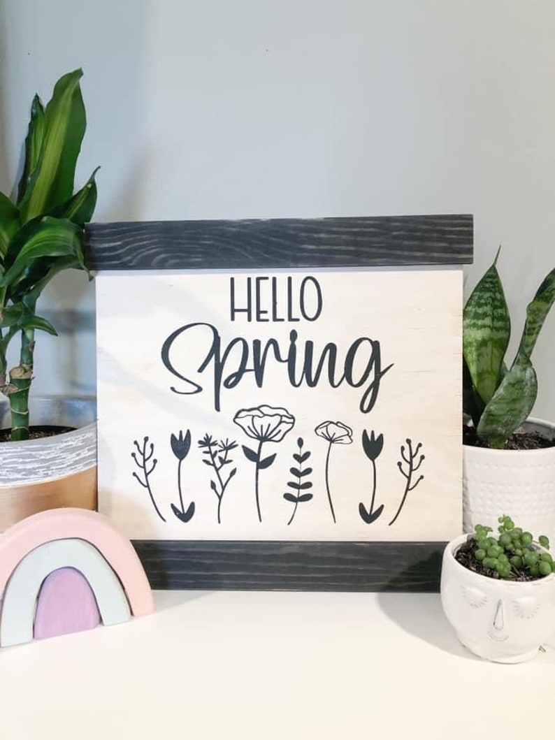 DIY Hello Spring Wood Sign Kit Adult Craft Box Paint Your - Etsy