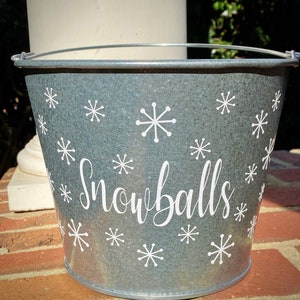 Snowball Bucket Snowball Fight Snowballs Custom Snowball | Etsy