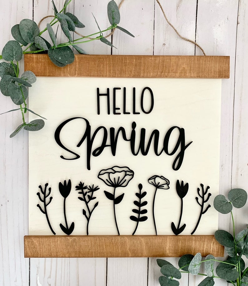 DIY Hello Spring Wood Sign Kit Adult Craft Box Paint Your - Etsy