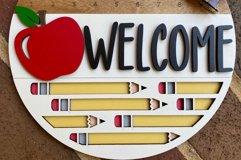 Classroom Welcome Back to School Door Sign Teacher Apple - Etsy