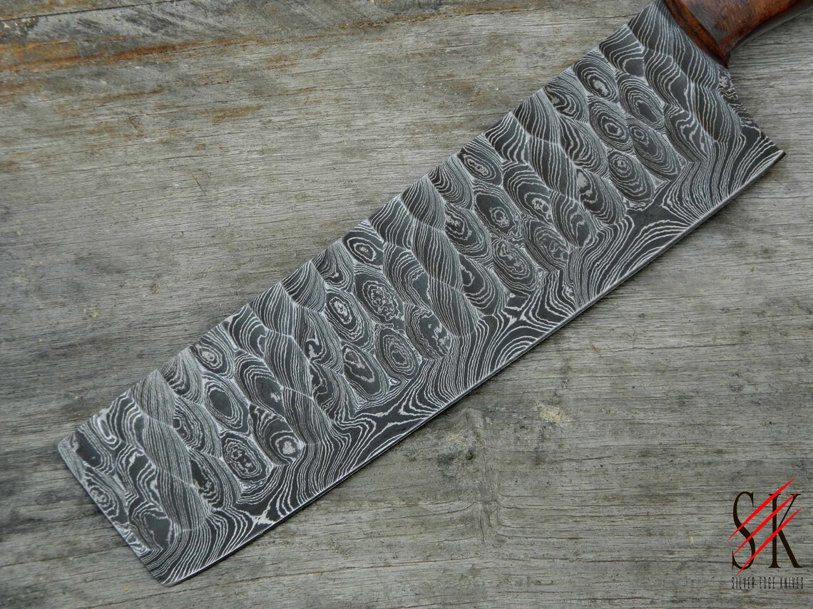 Damascus Steel Kitchen Chef Knife Hammered Custom Handmade - Etsy
