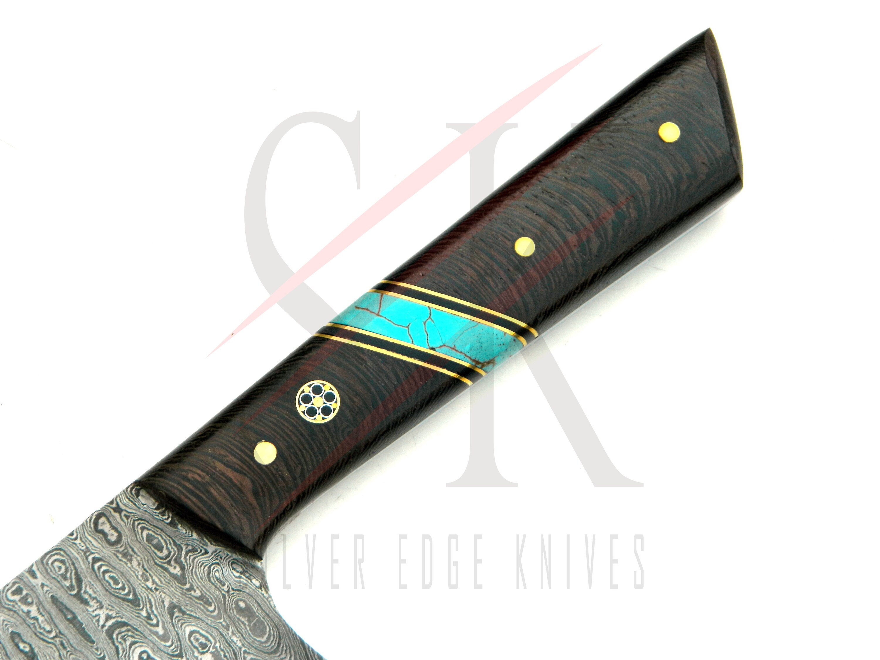 Damascus Steel Kitchen Chef Knife Custom Handmade Wenge Wood | Etsy