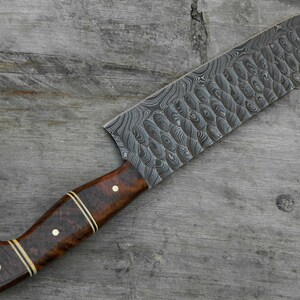 Damascus Steel Kitchen Chef Knife Hammered Custom Handmade - Etsy