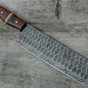 Damascus Steel Kitchen Chef Knife Hammered Custom Handmade - Etsy