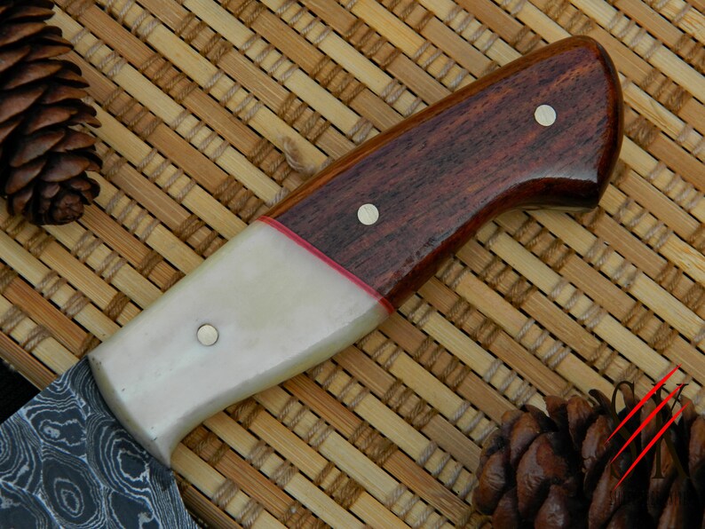 Damascus Steel Kitchen Chef Knife Custom Handmade Hammered | Etsy