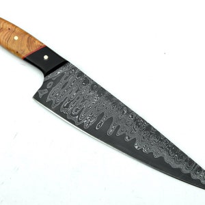 Damascus Steel Kitchen Chef Knife Custom Handmade Ladder San Mai 18 - Etsy