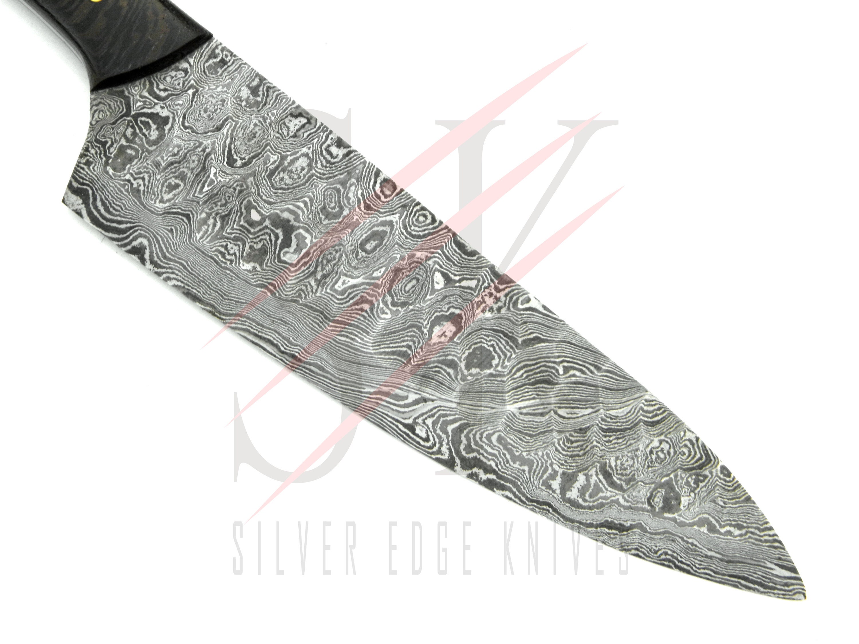 Damascus Steel Kitchen Chef Knife Hammered Custom Handmade | Etsy