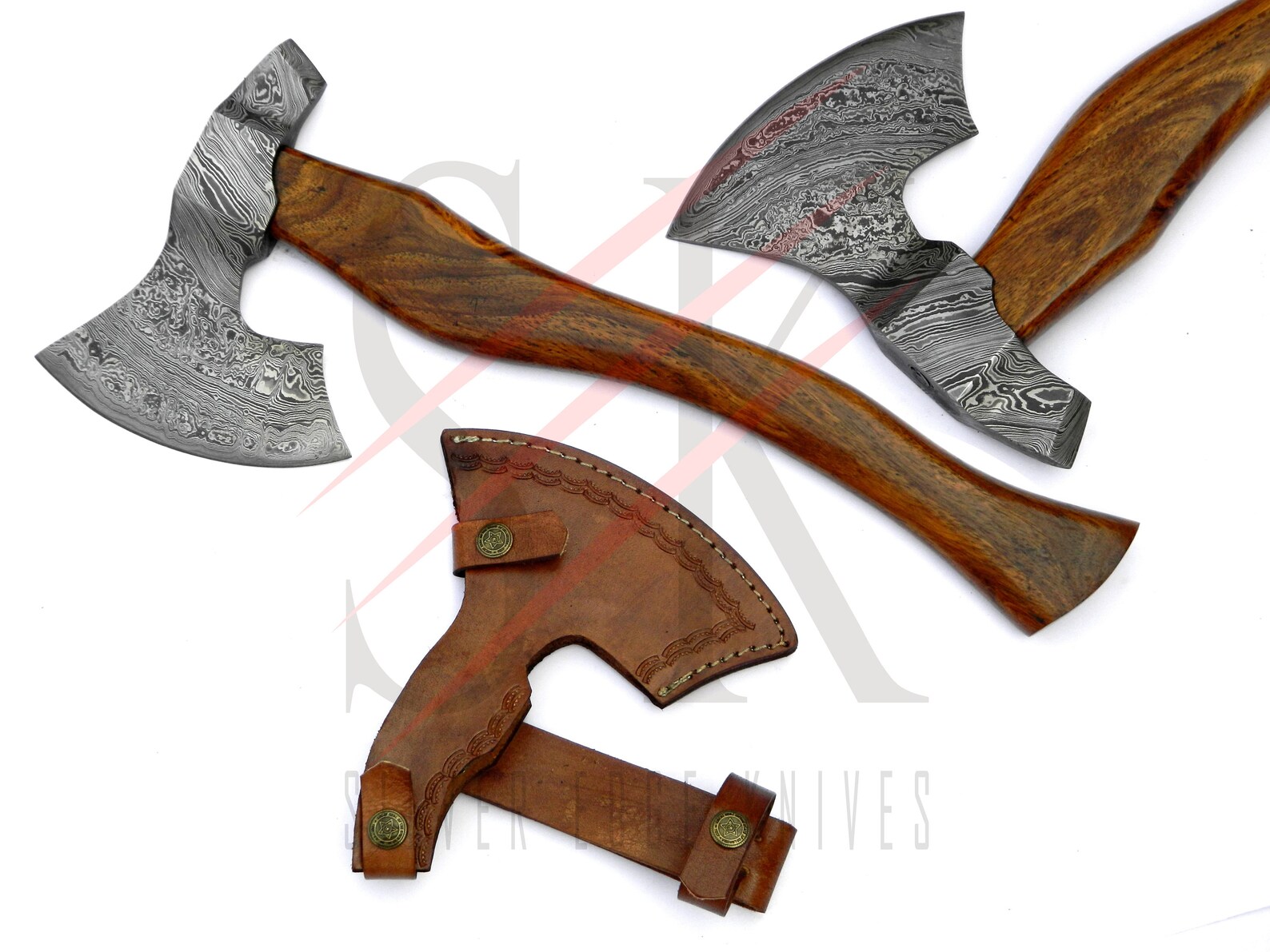 Damascus Steel Axe / Hatched Custom Hand Forged Tomahawk Rose | Etsy