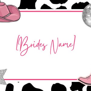 Disco Cowgirl Name Tags, Digital Download, Customizable Template ...
