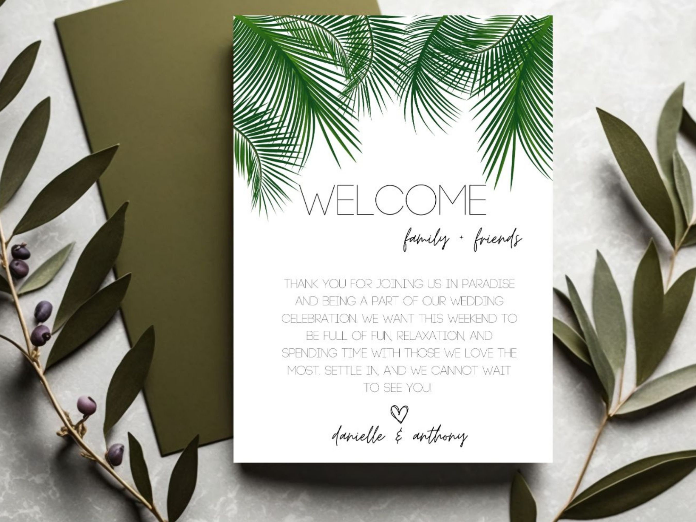 Tropical Wedding Welcome Letter, Destination Wedding Template, Wedding ...