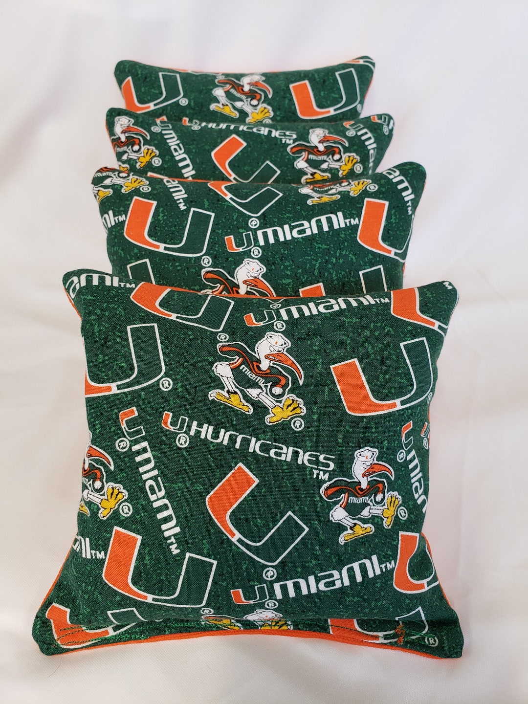 8 University of Miami Hurricanes Corn Hole Bags, Miami Bean Bags, Miami ...