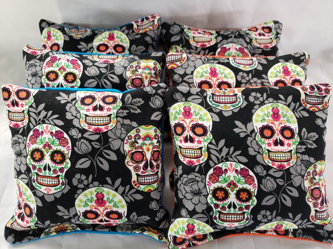Sugar Skull Cornhole Bags, Bean Bag Toss Game, Set of 8 - Etsy