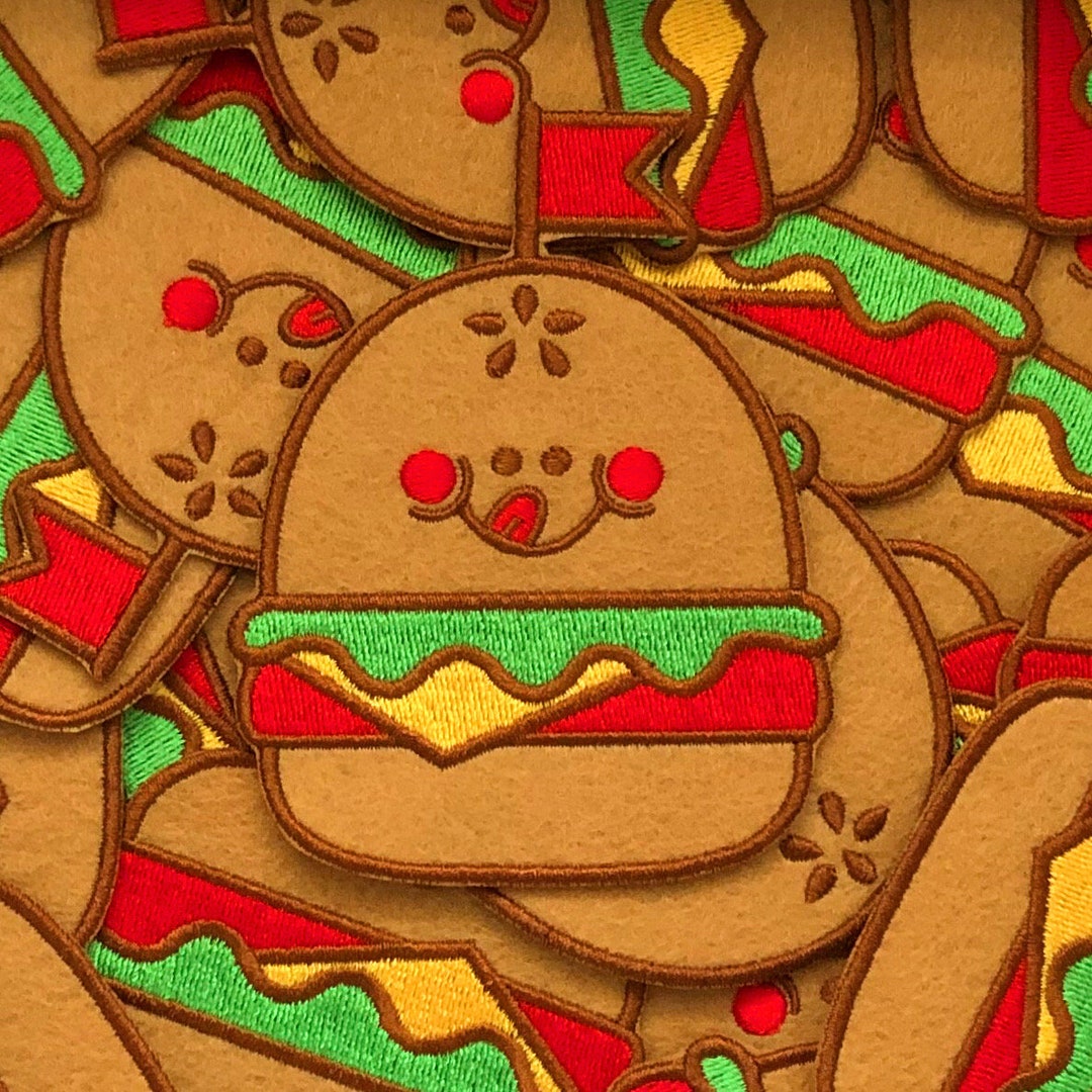 Boogie Burger Embroidered Patch - Etsy