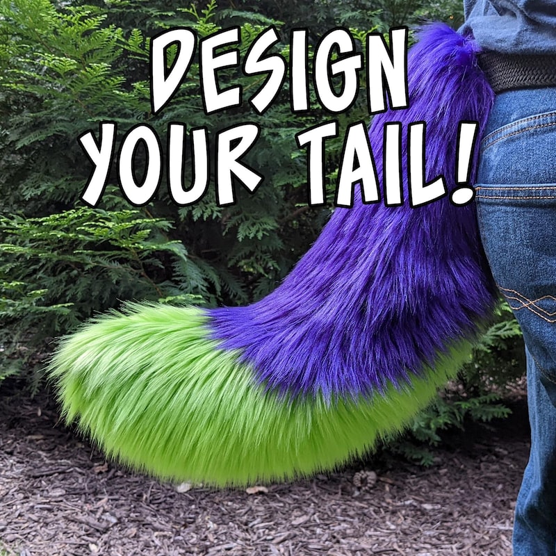 Fursuit Tail White and Pink - Etsy