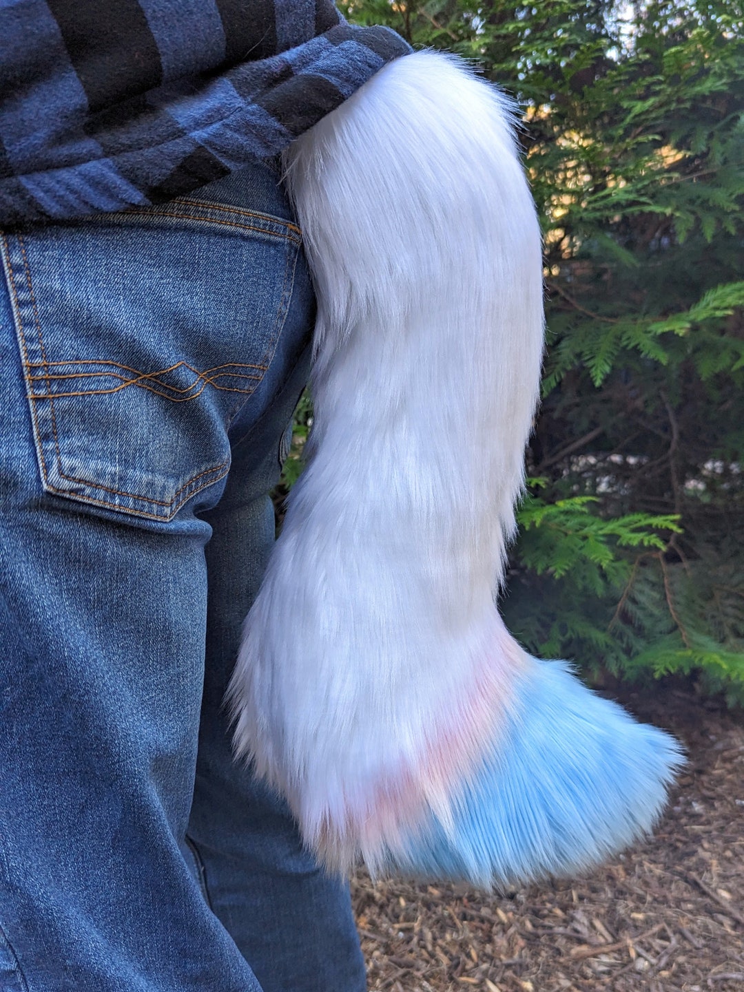 READY TO SHIP Trans Pride Fox Tail - Etsy