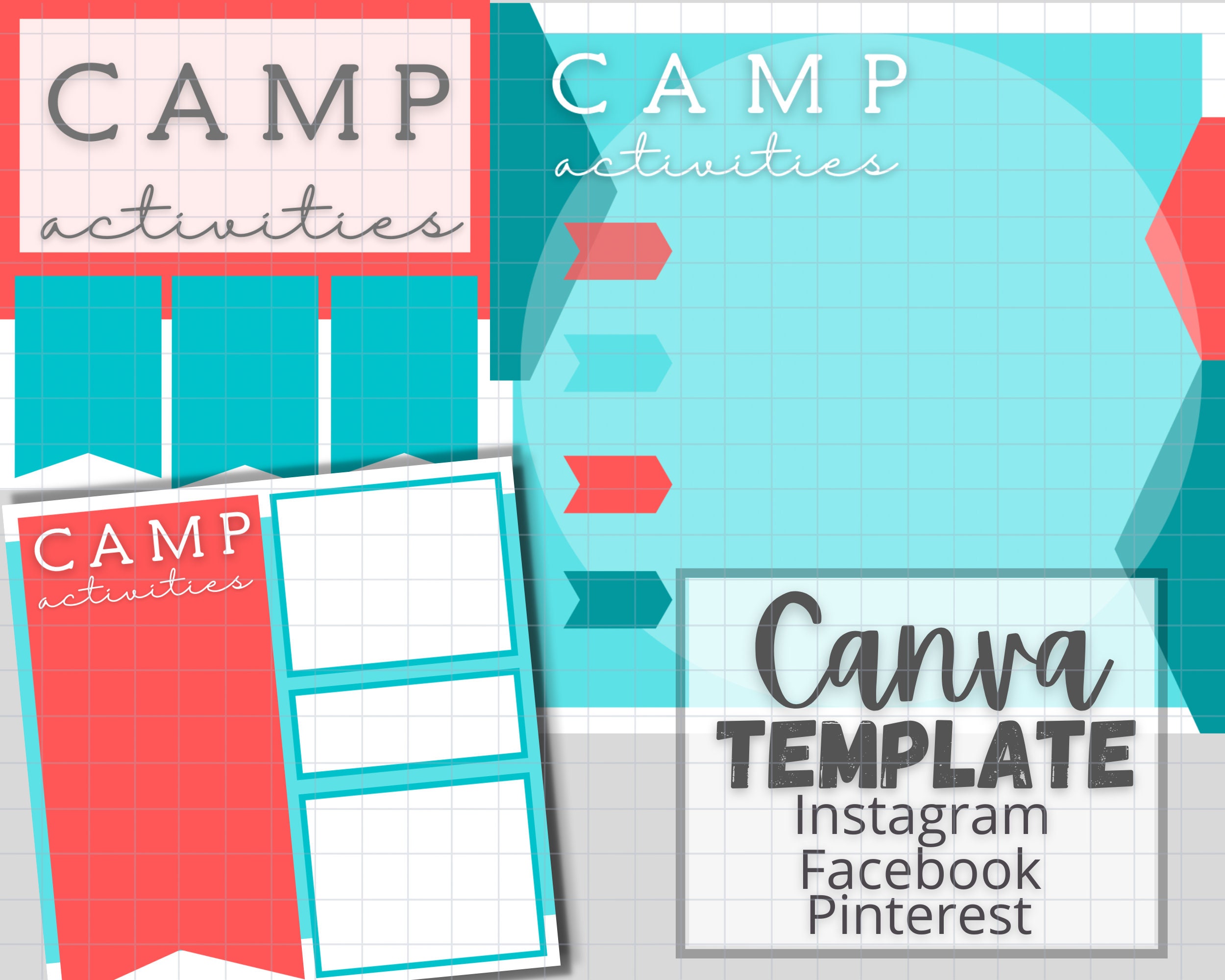 Social Media Templates Camp Activities Editable in Canva - Etsy
