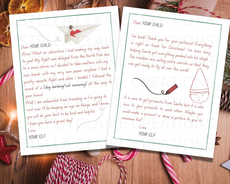 Christmas Elf Letters | Editable in CANVA | 16+ Day Parent Survival ...