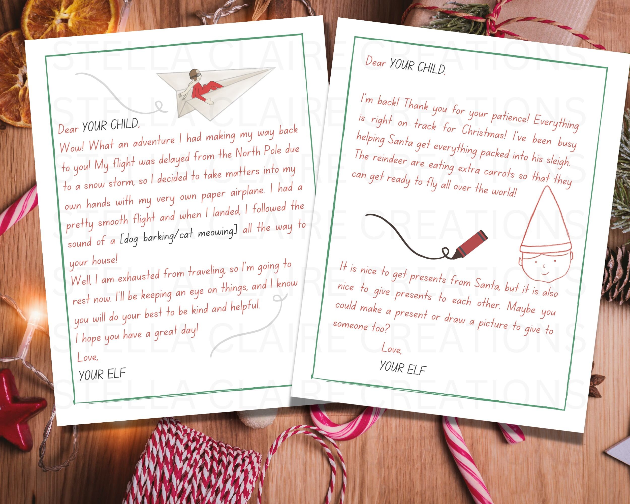Christmas Elf Letters | Editable in CANVA | 16+ Day Parent Survival ...