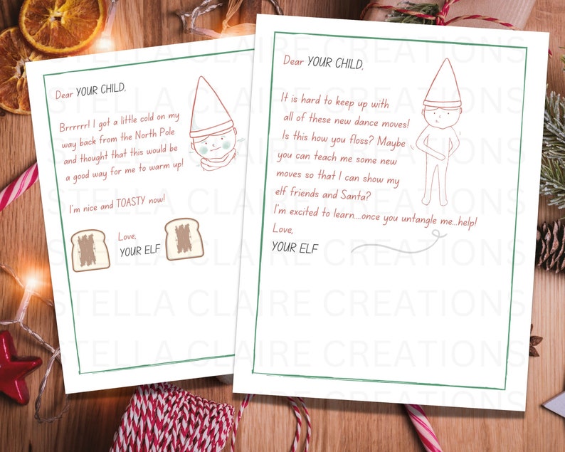 Christmas Elf Letters | Editable in CANVA | 16+ Day Parent Survival ...