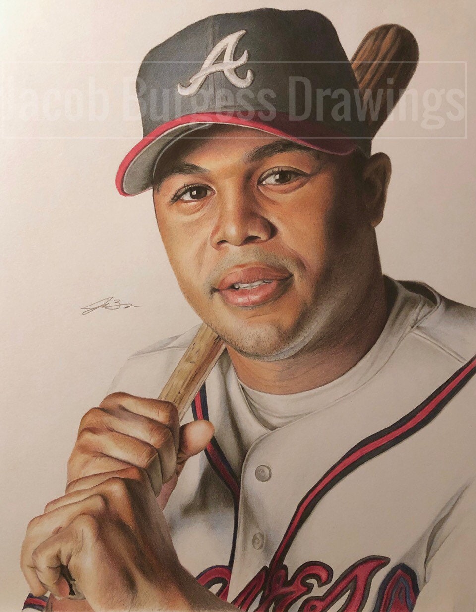 Andruw Jones Colored Pencil Drawing Print 11x14 - Etsy