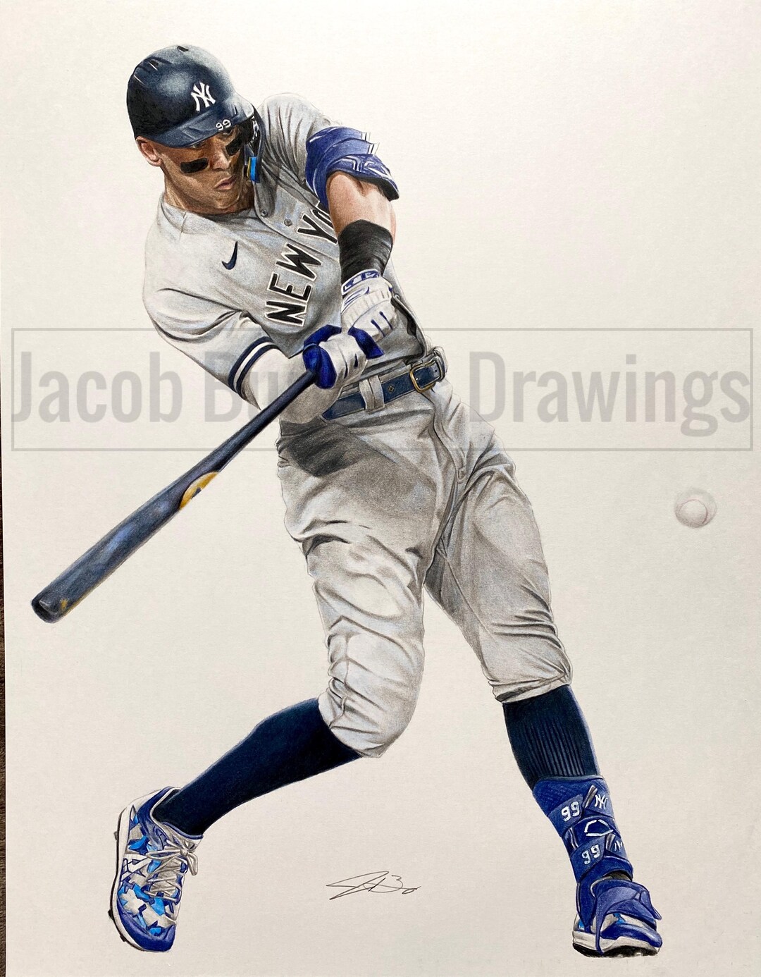 Aaron Judge HR 62 Colored Pencil Drawing Limited Edition Print #d to ...