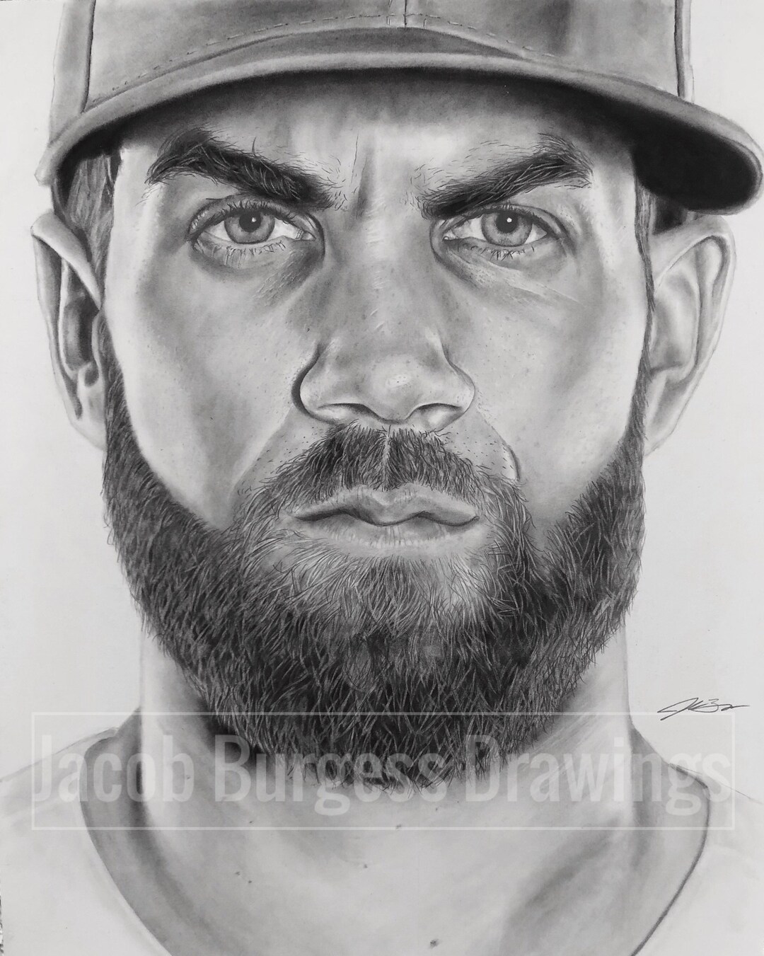 Bryce Harper Pencil Drawing Print 11"x14" Numbered to 300 - Etsy