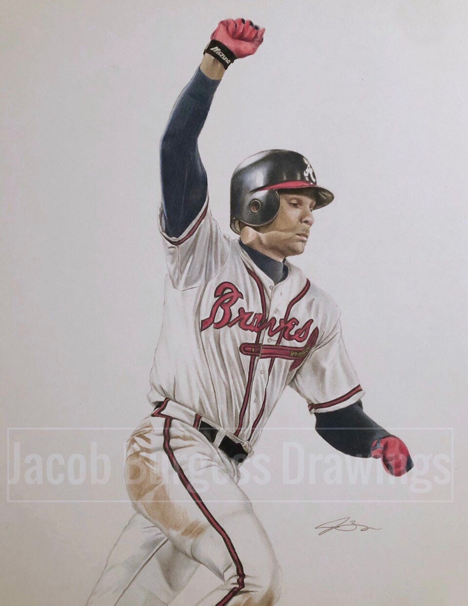David Justice Colored Pencil Drawing Print #d to 300 - Etsy