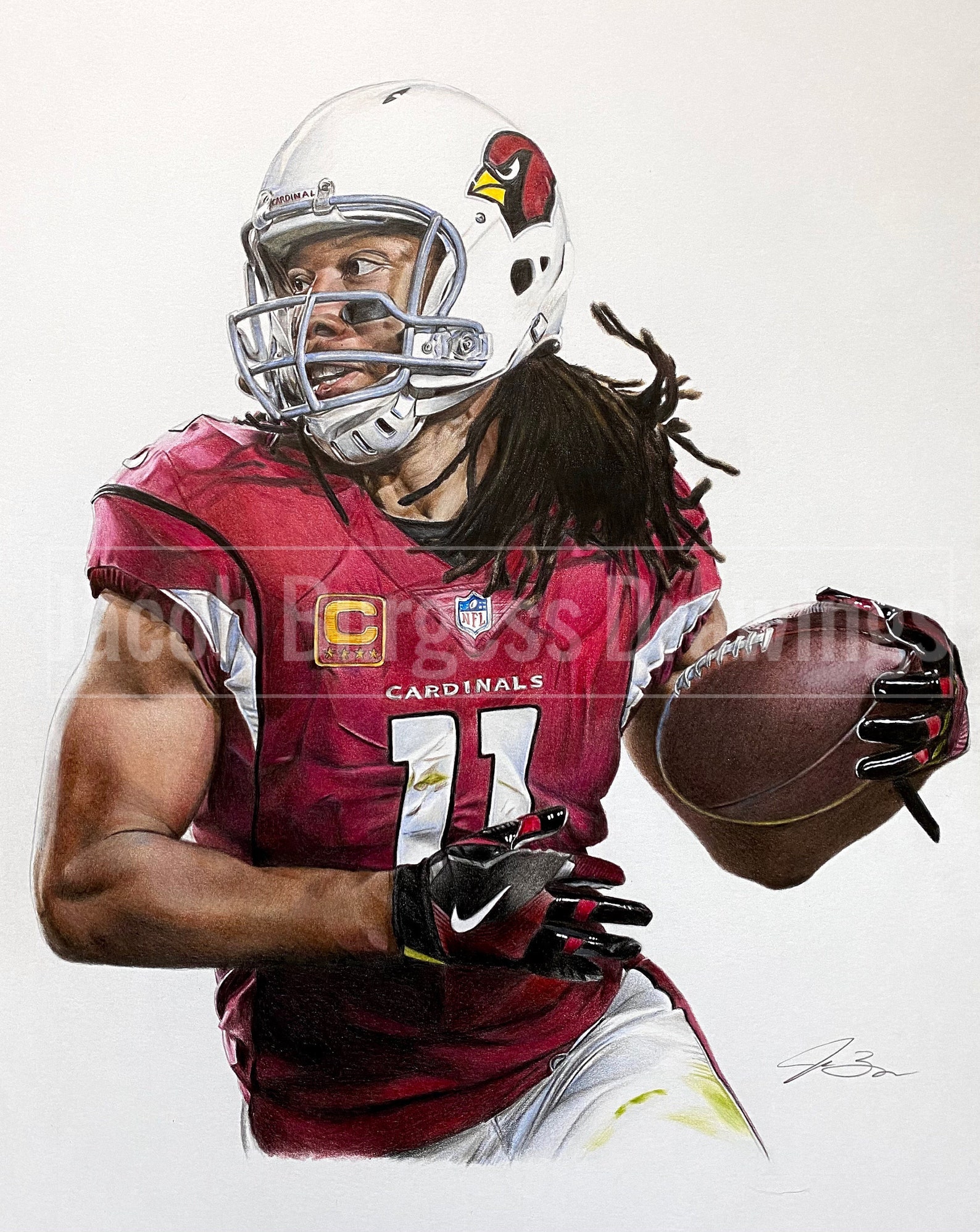Larry Fitzgerald Colored Pencil Drawing Limited Edition Print - Etsy