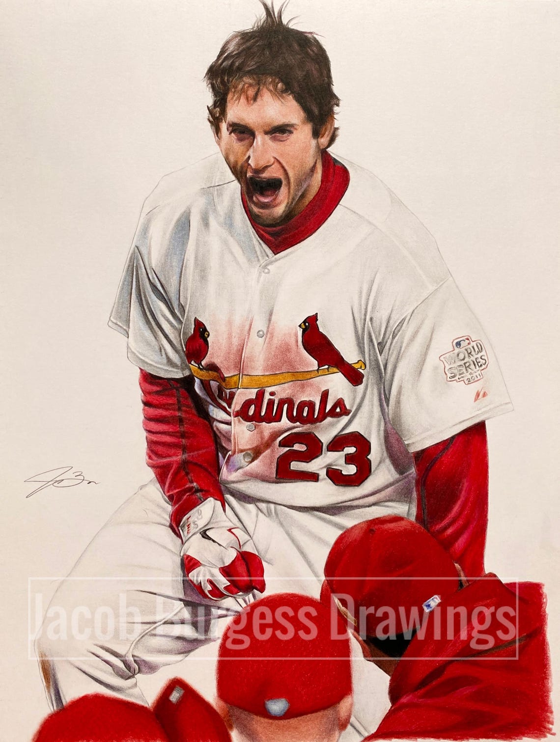 David Freese Colored Pencil Drawing Limited Edition Print #d to 300 - Etsy