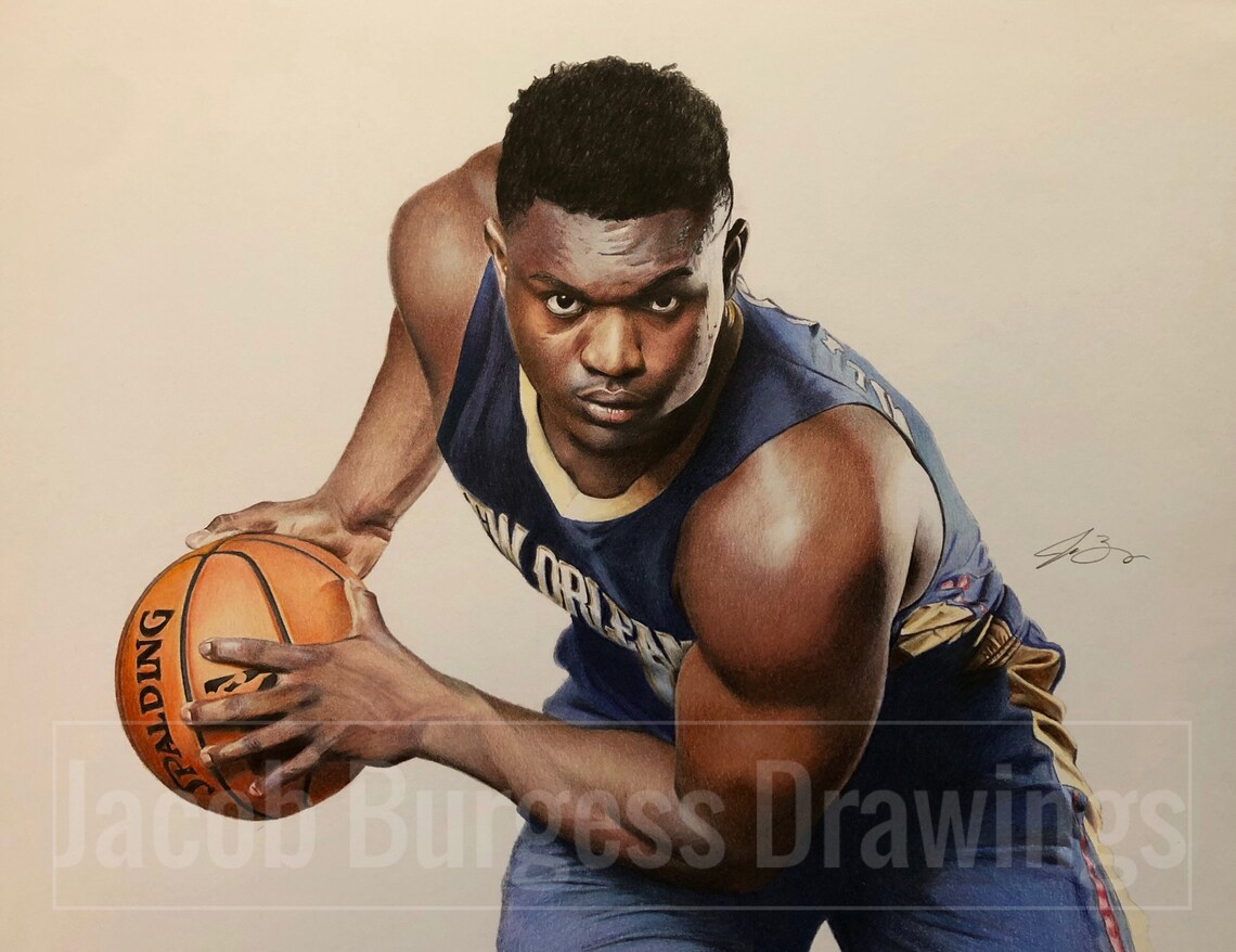 Zion Williamson Colored Pencil Drawing Print #d to 300 - Etsy