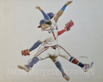 Ronald Acuña Jr Pencil Drawing Print 11x14 | Etsy