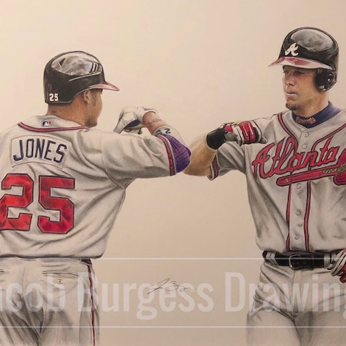 Chipper Jones 11x14 Pencil Drawing Print Numbered - Etsy