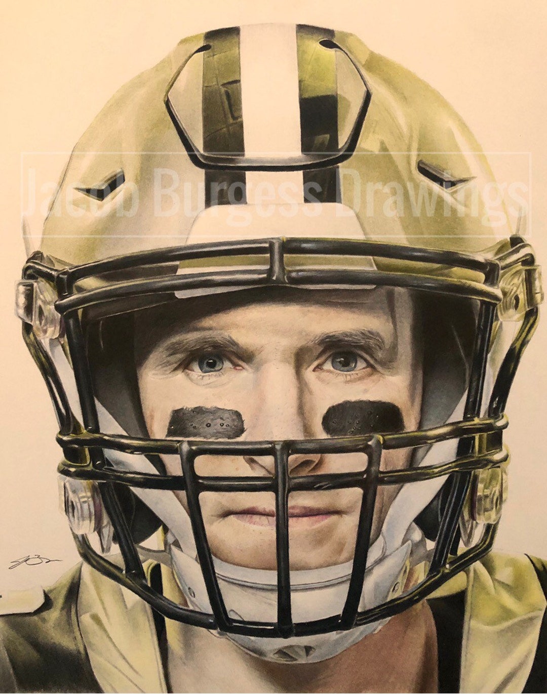 Drew Brees Colored Pencil Drawing Print #d to 300 - Etsy