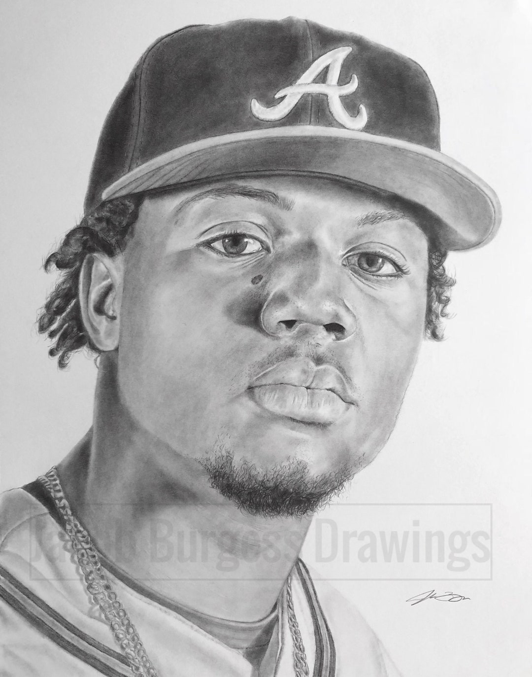 Ronald Acuña Jr Pencil Drawing Print 11"x14" Numbered to 300 - Etsy