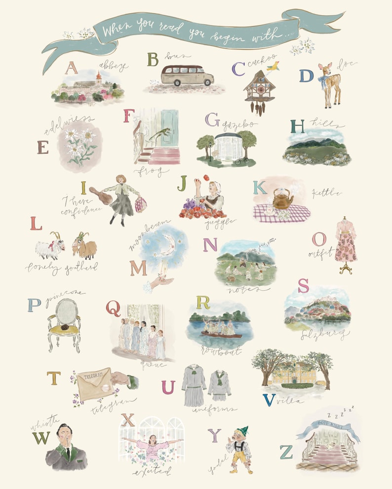 Sound of Music ABC Poster - Etsy