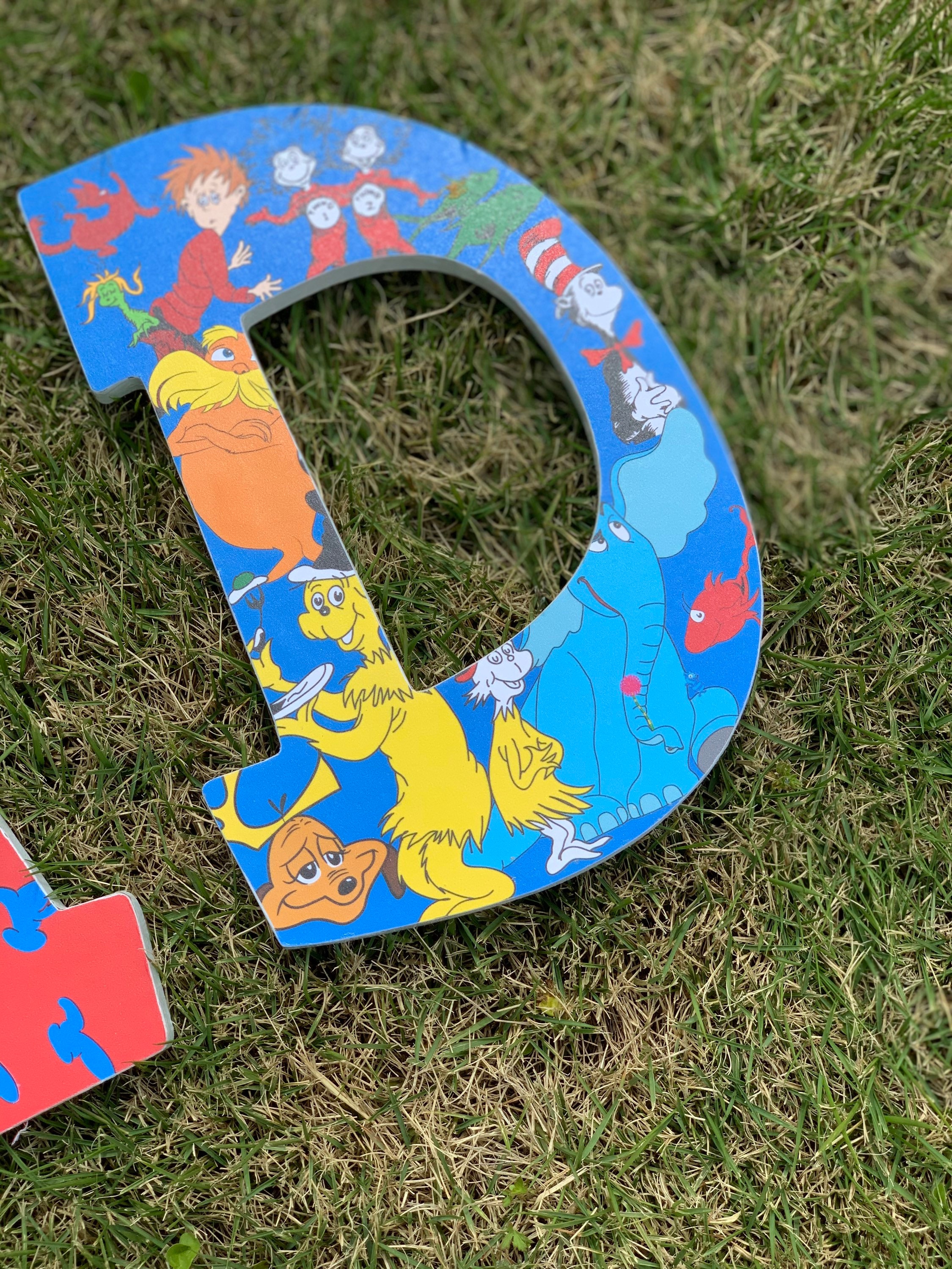 Dr Seuss Themed Wood Letters Wood Letters Nursery Letters - Etsy