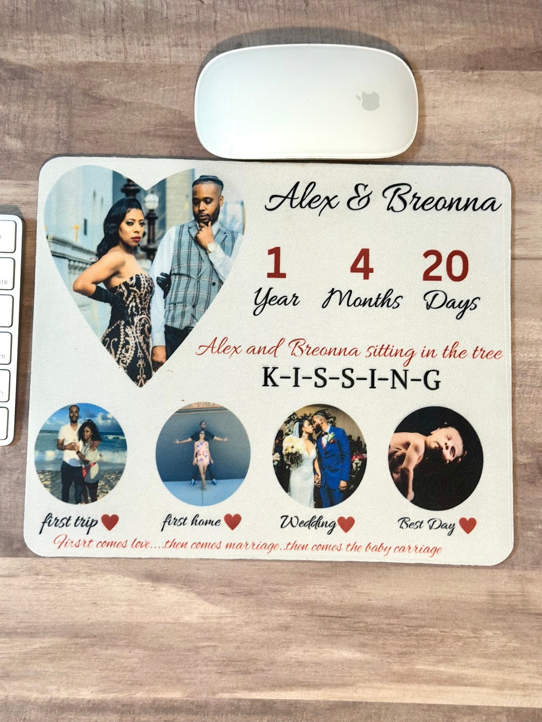 Personalized Couple Mouse Pad, Valentines Day Gift, Photo Collage ...