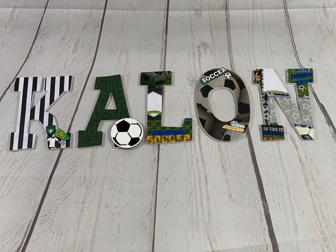 Soccer Themed Wall Letters Sports Themed Letters Custom Wood - Etsy