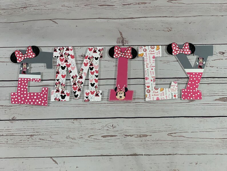 Minnie Mouse Wooden Letters Minnie Mouse Room Decor Minnie | Etsy