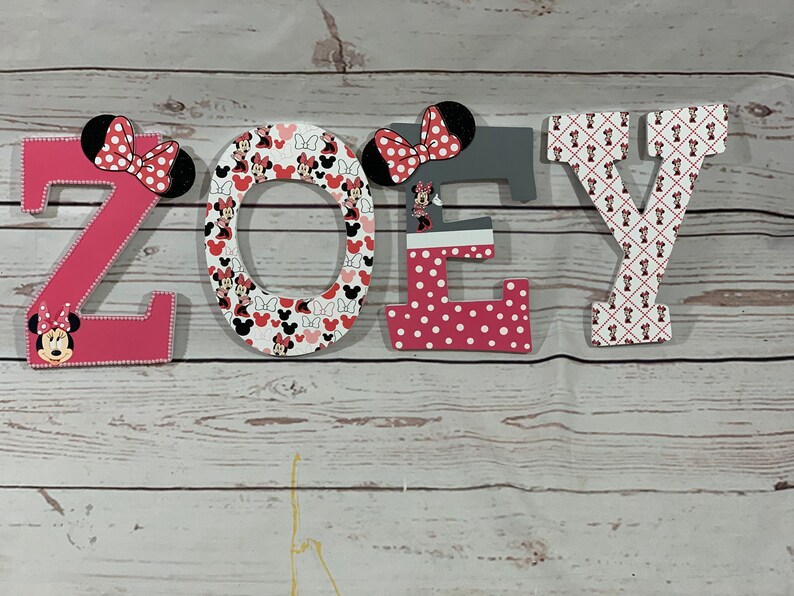 Minnie Mouse Wooden Letters Minnie Mouse Room Decor Minnie | Etsy