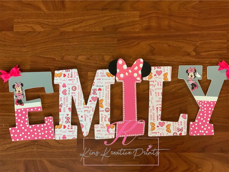 Minnie Mouse Themed Letters, Minnie Mouse Decor, Girl Wall Decor ...