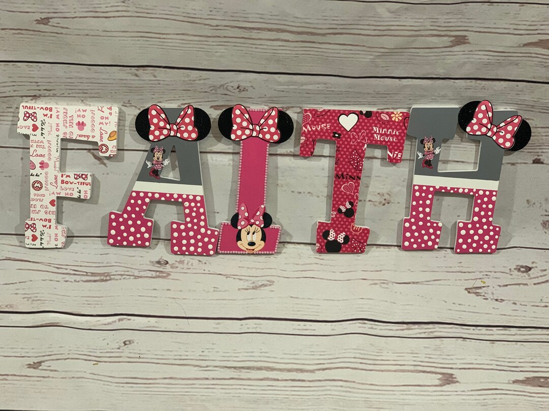 Minnie Mouse Wooden Letters, Minnie Mouse Room Decor, Minnie Mouse ...
