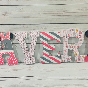 Minnie Mouse Themed Letters, Minnie Mouse Decor, Girl Wall Decor ...
