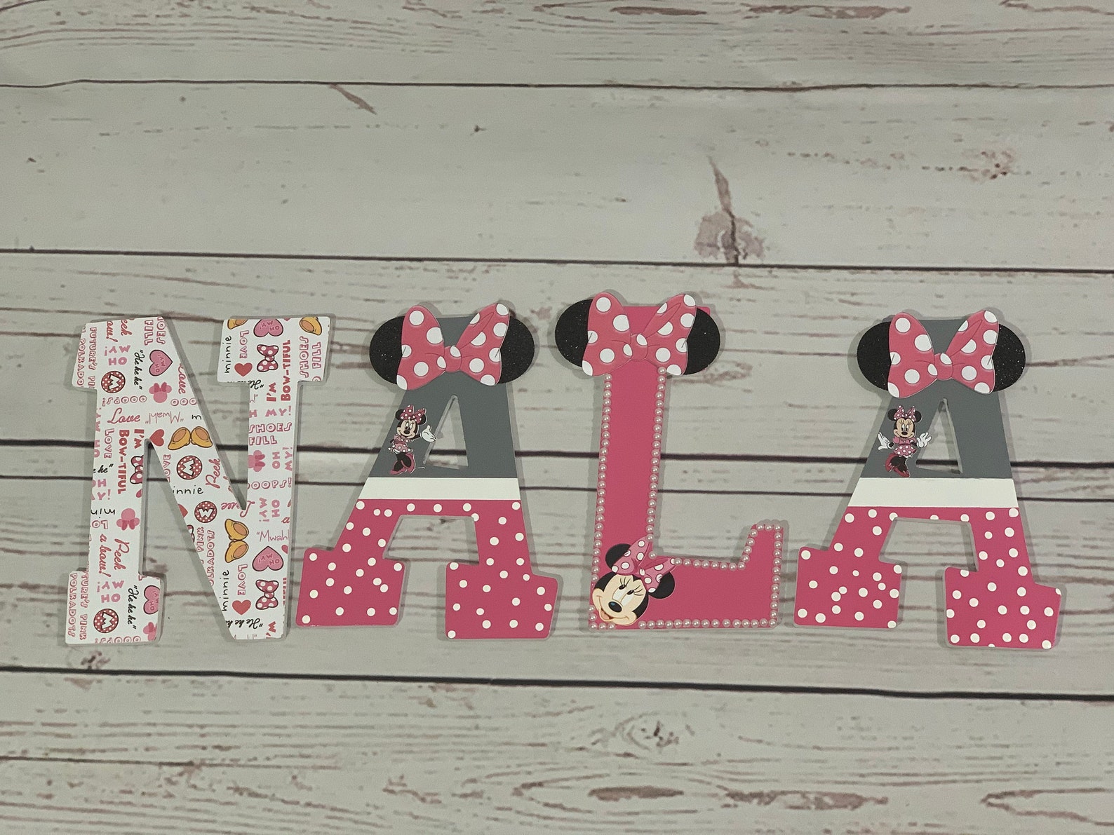 Minnie Mouse Themed Letters, Minnie Mouse Decor, Girl Wall Decor ...