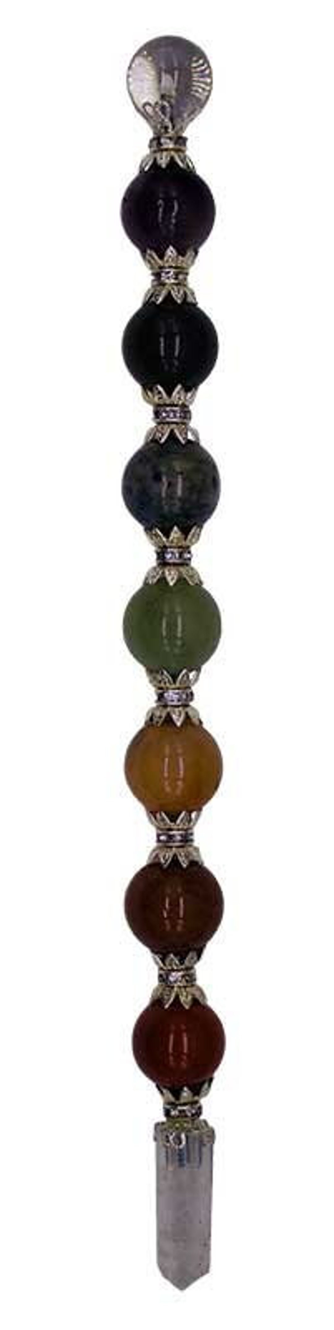 8 1/2" 7 Chakra Ball Wand | Royal | Scepter | Altar Tool | Staff ...