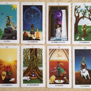 Sun and Moon Tarot Deck Cartomancy Divination Tool Oracle Cards Major Arcana Guide Book Pagan ...